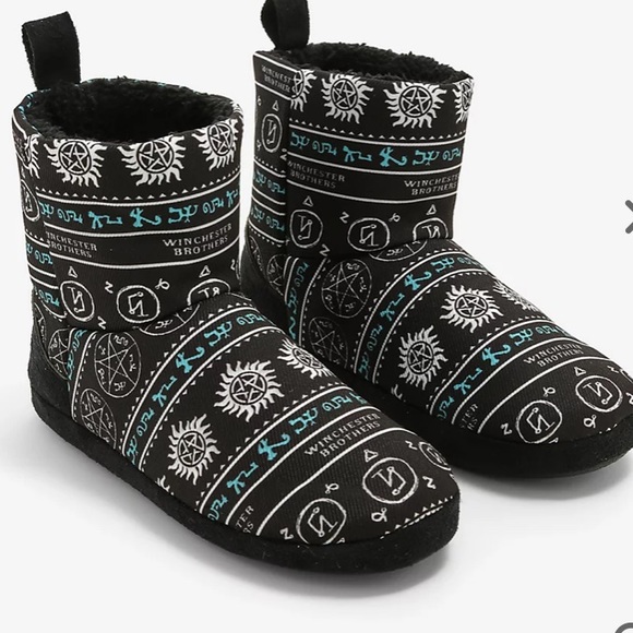 Hot Topic | Shoes | Supernatural Symbols Slipper Boots Hot Topic | Poshmark